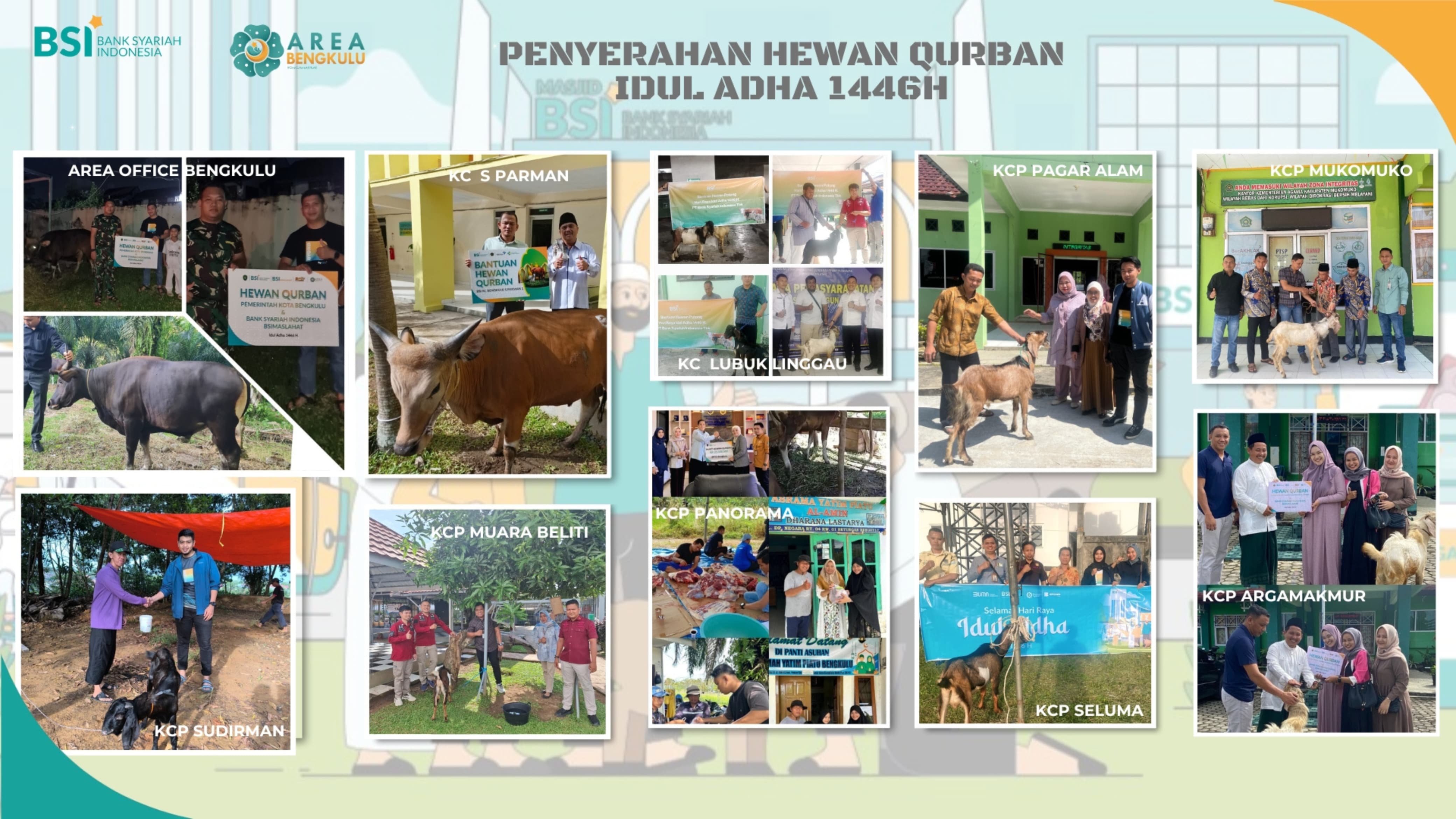 Idul Adha 1446 H, BSI Regional Palembang Salurkan 65 Ekor Hewan Kurban untuk Masyarakat